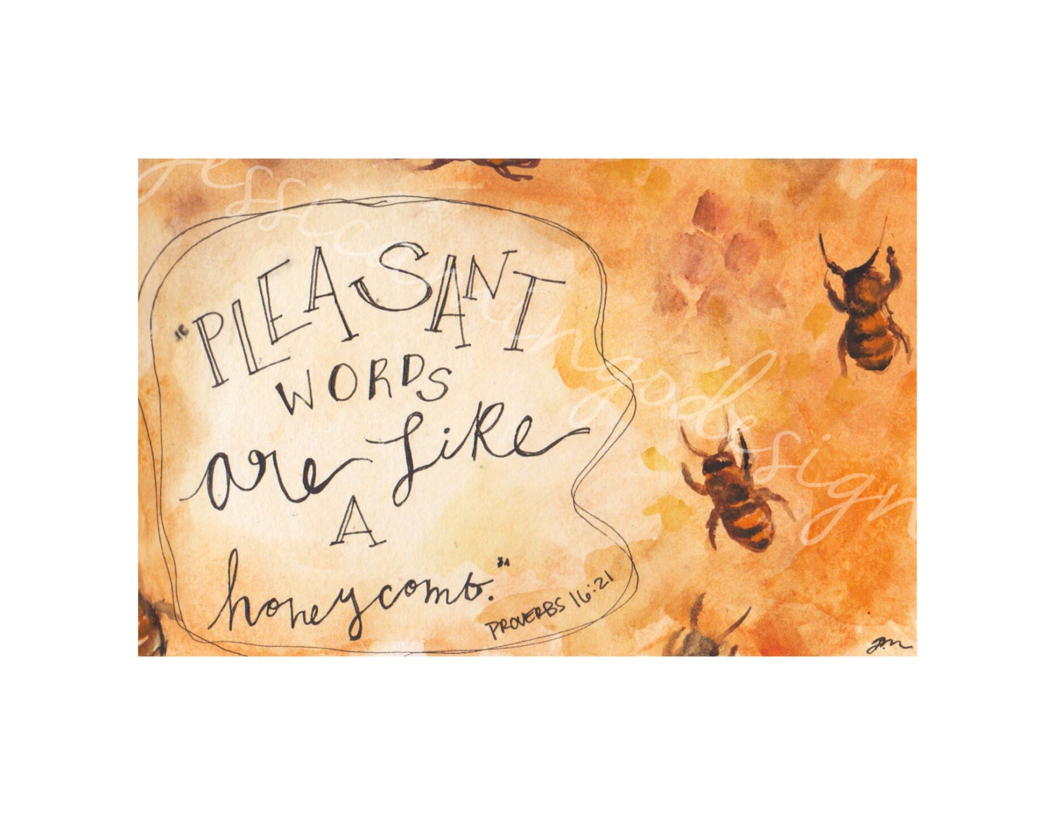 Bee scripture Print bible verse art bible verse print Bible | Etsy