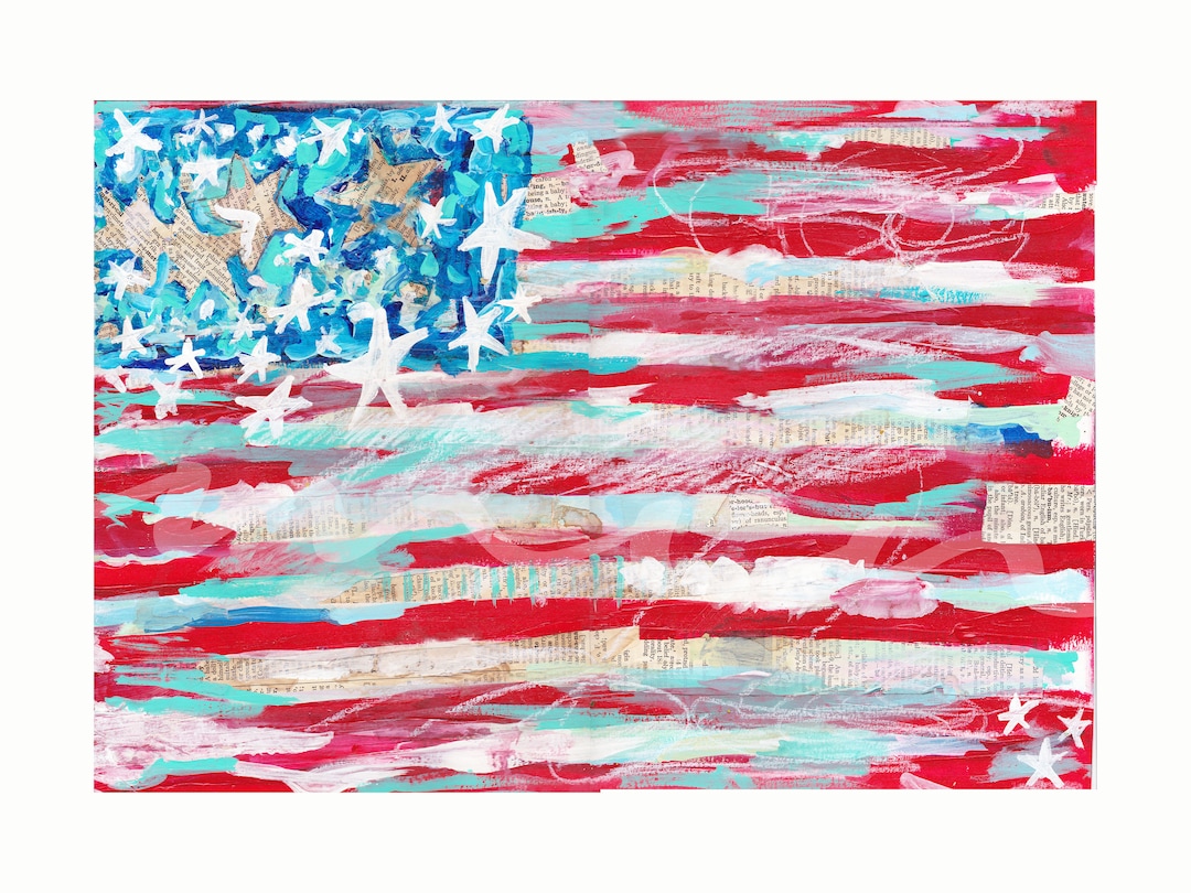 Modern Flag, American Flag Artwork, Flag Art, Flag Painting, Abstract ...