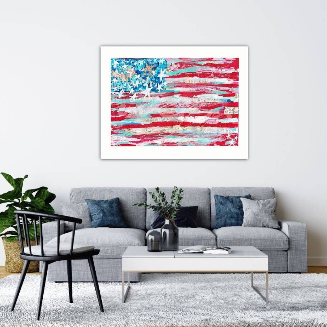 American Flag, Flag Painting, Abstract Flag Art, American, United ...