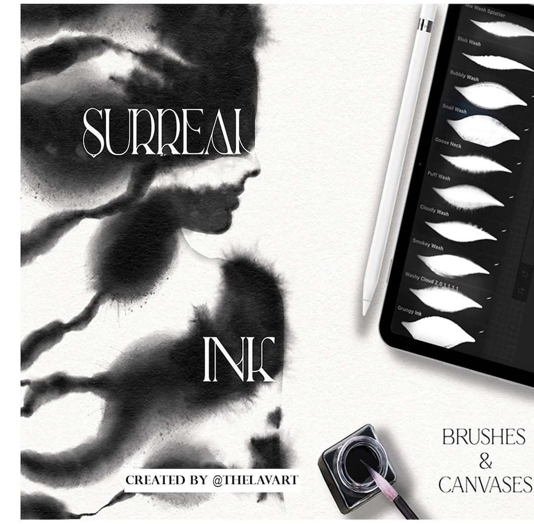 Surreal Ink Brush Box for Procreate / Ink Brushes for Procreate ...