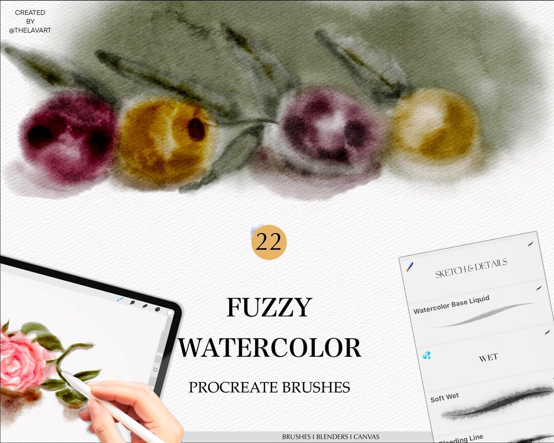 Fuzzy Watercolor Procreate Brushes - Painting Kit for Procreate - Procreate Watercolor Brushes ...
