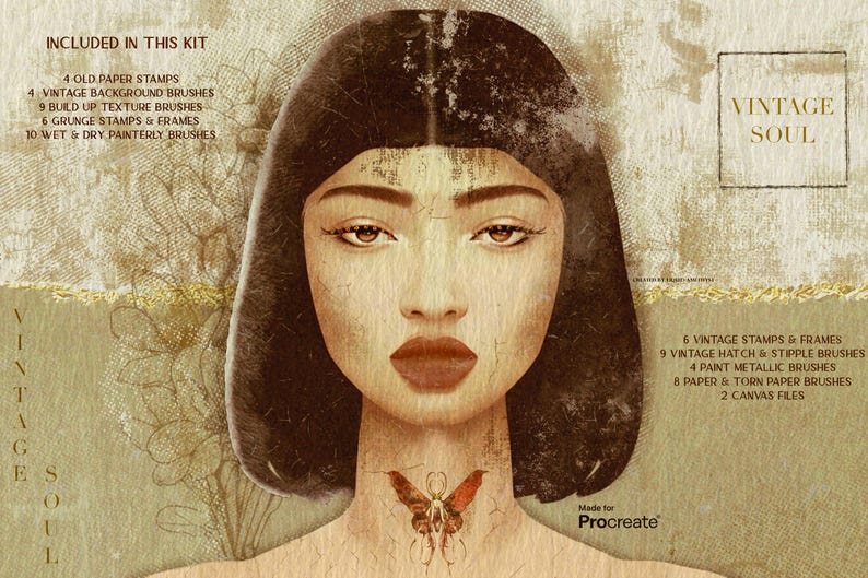 Vintage Procreate Brushes, Whimsical Brushes for Procreate, Procreate ...