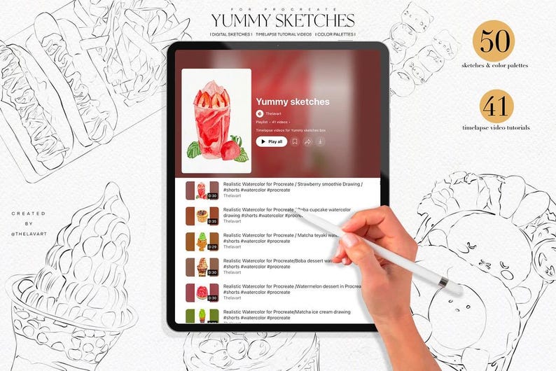 Digital Sketches Color Palettes - Procreate Coloring Pages - Instant ...
