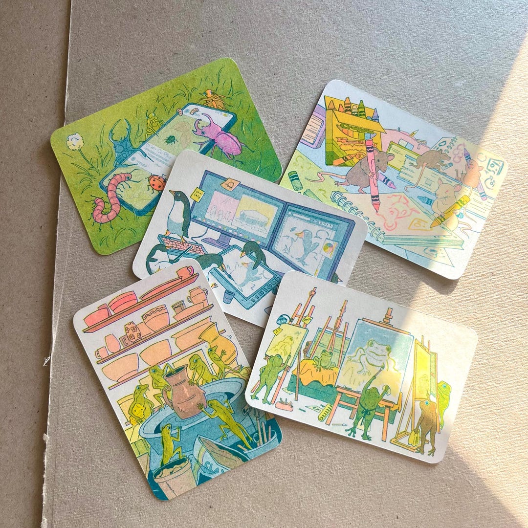Little Artists - Risograph Mini Print Set - Etsy