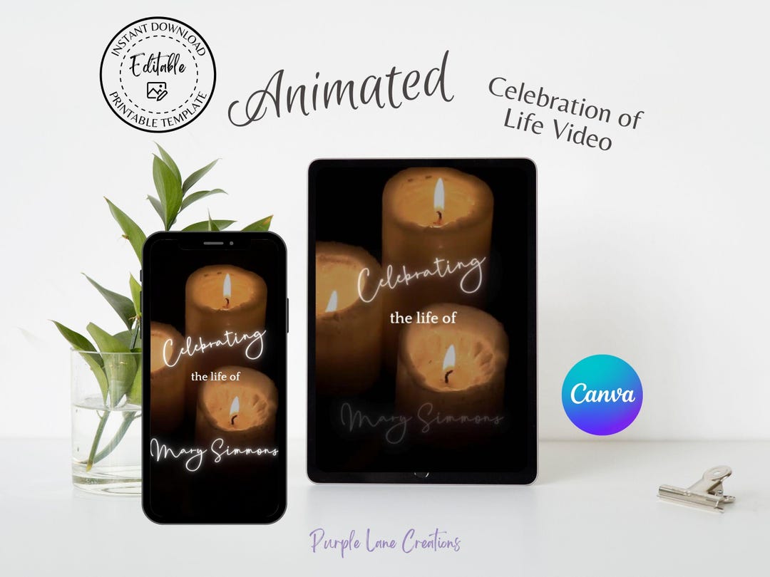 Animated Celebration of Life Invitation Video, Funeral Invitation Video ...