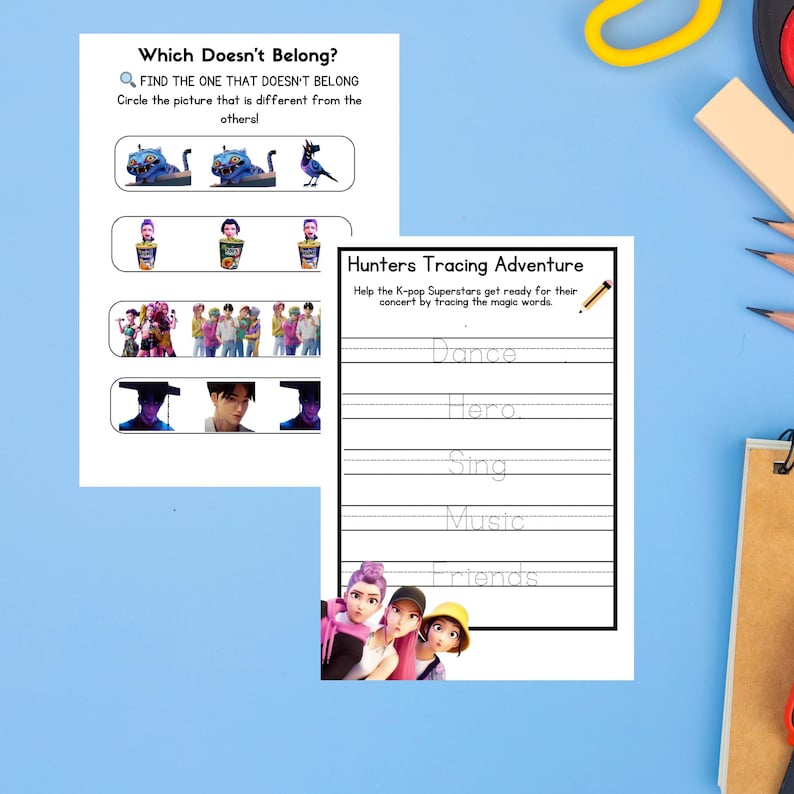 KPOP Demon Hunter Printable Kindergarten Preschool Worksheets ...
