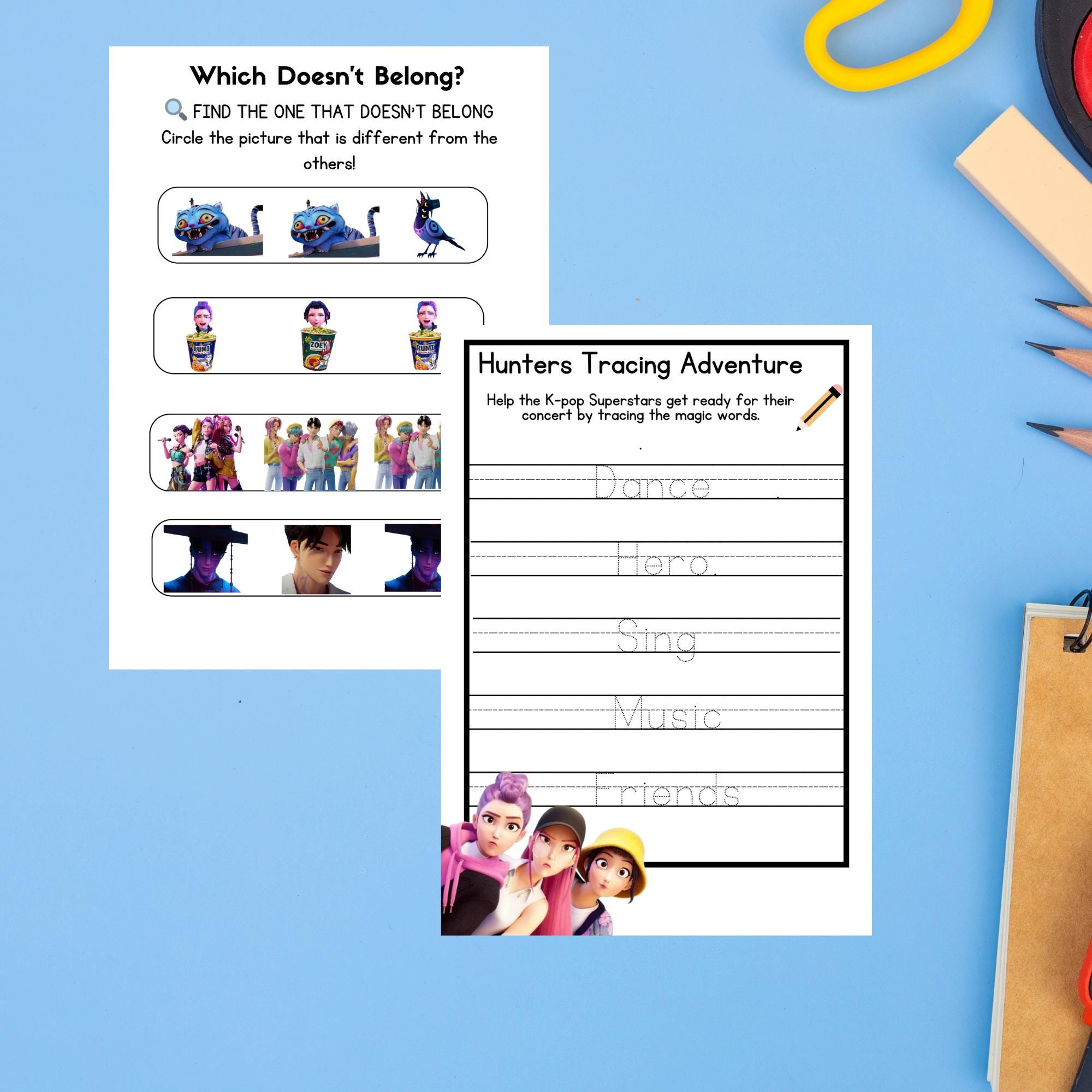 KPOP Demon Hunter Printable Kindergarten Preschool Worksheets ...