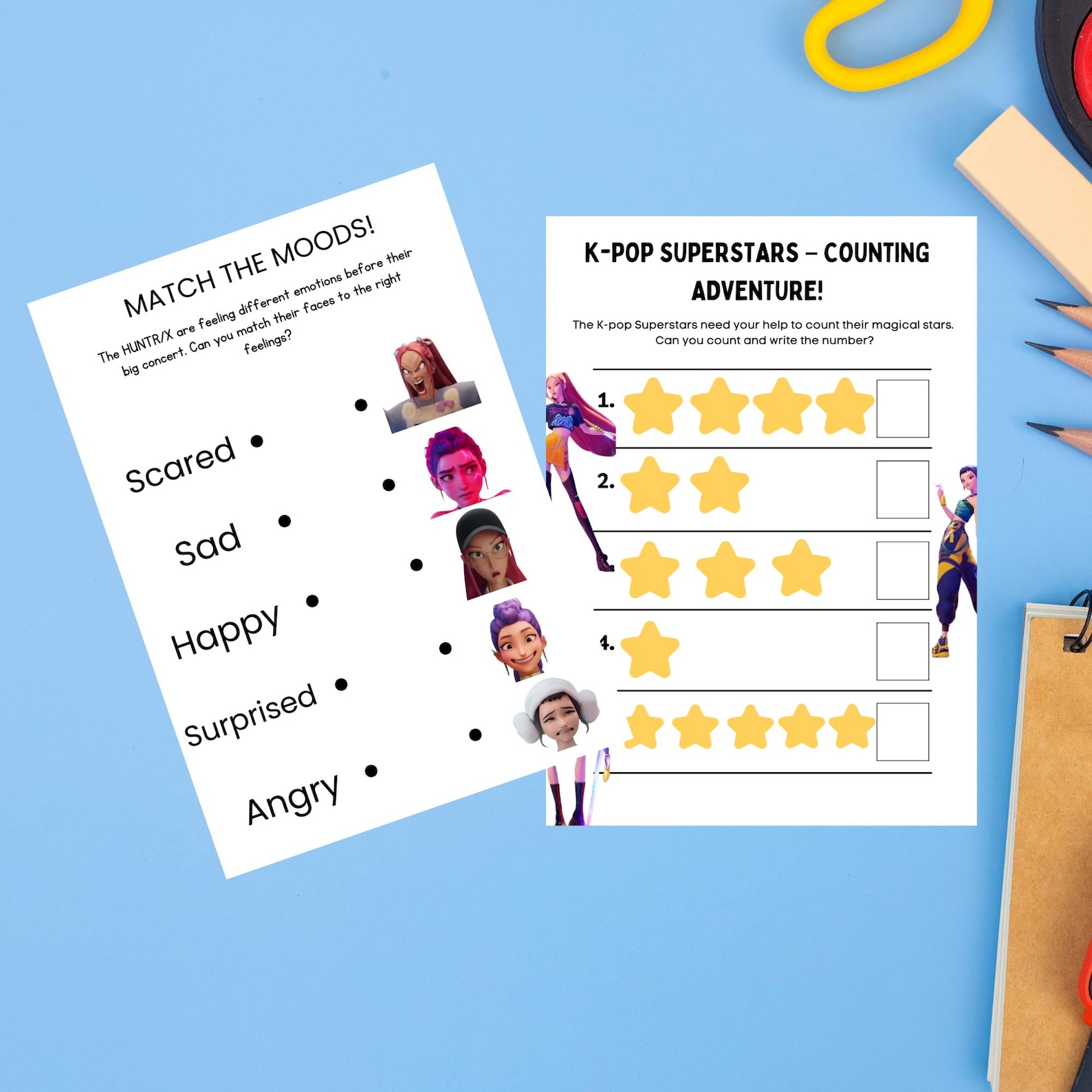 KPOP Demon Hunter Printable Kindergarten Preschool Worksheets ...
