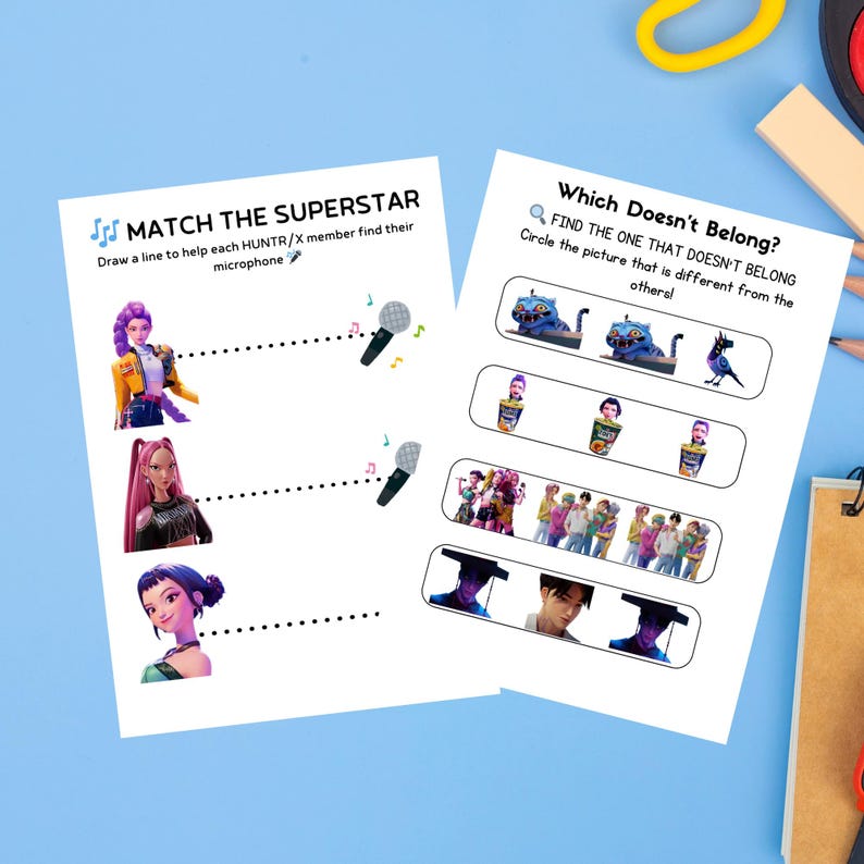 KPOP Demon Hunter Printable Kindergarten Preschool Worksheets ...