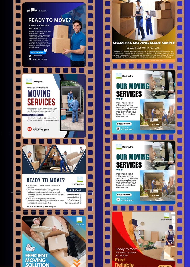 Moving Company Social Media Templates | 30 Canva Designs (digital ...