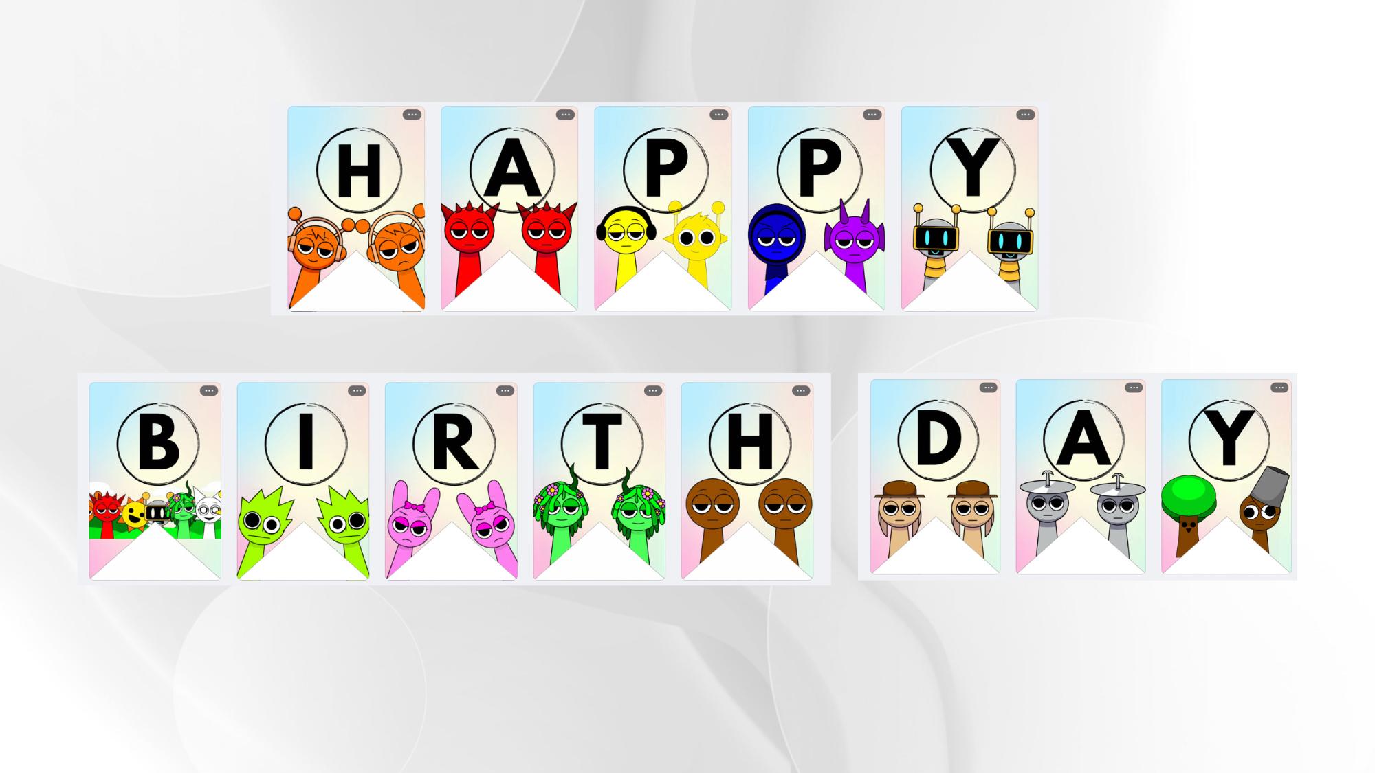 Sprunki Happy Birthday Banner | Customizable Party Decor (digital ...