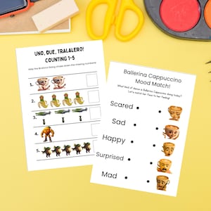 Italian Brain Rot Themed Printable Kindergarten Preschool Worksheets ...