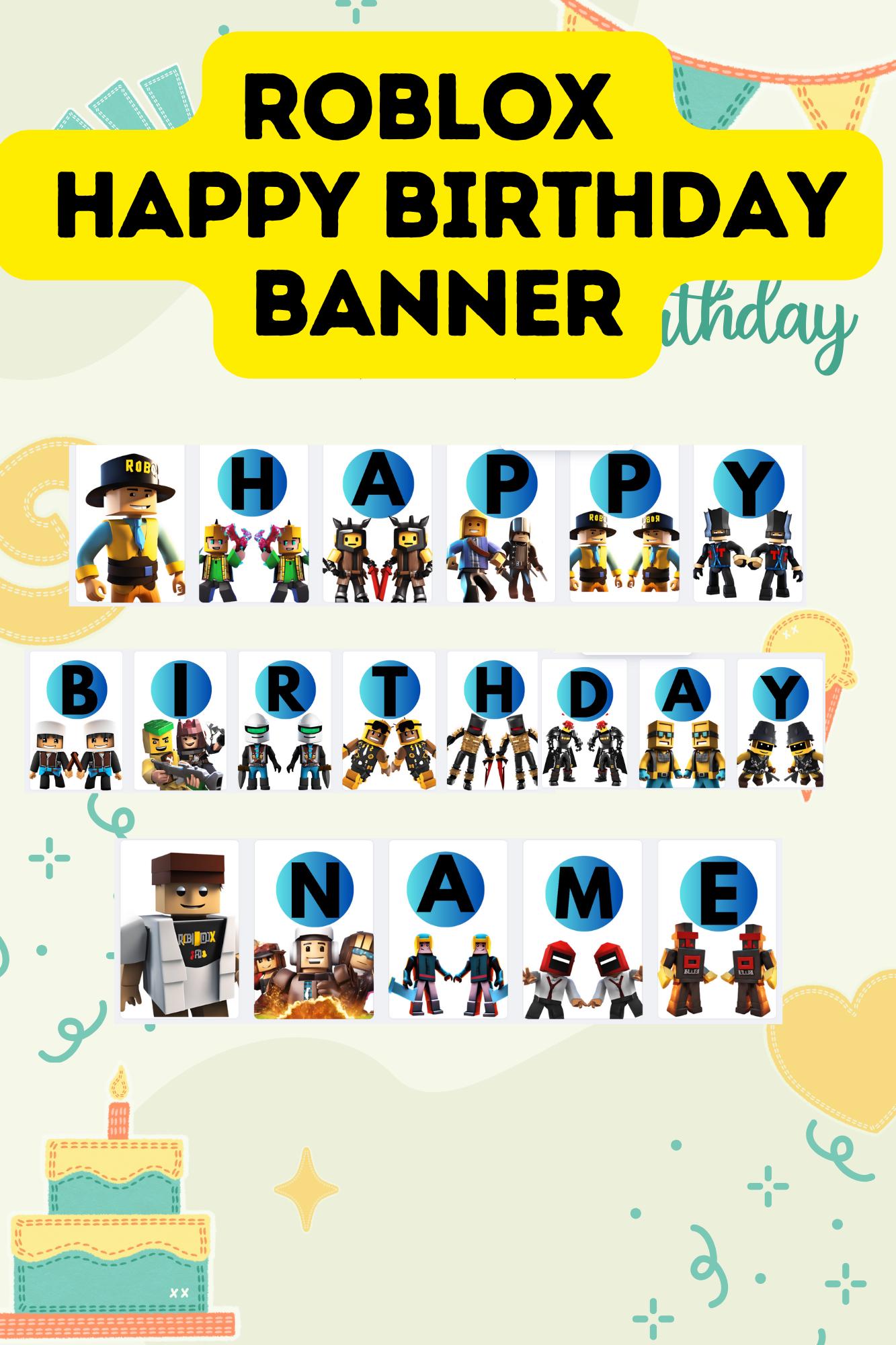 Editable Roblox Happy Birthday Banner | Printable Banner | Instant ...