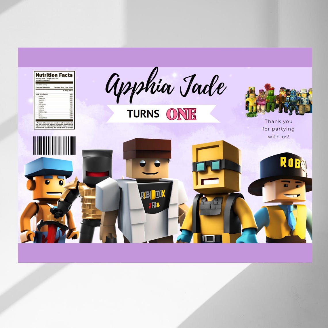 Editable Roblox Chip Bag for Kids Birthday Party | Custom Chip Bag ...