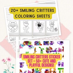 Bundle of Smiling Critters Sticker 50 Cute & Playful Designs 20 ...