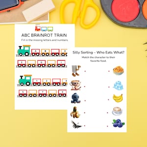 Italian Brain Rot Themed Printable Kindergarten Preschool Worksheets ...