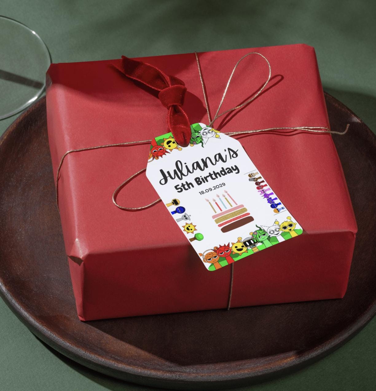 Sprunki Theme Tag | Editable Sprunki Birthday Gift Tag Template ...