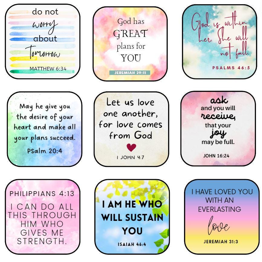 Christian Bible Verse Stickers Printable | 50+ Scripture Stickers ...