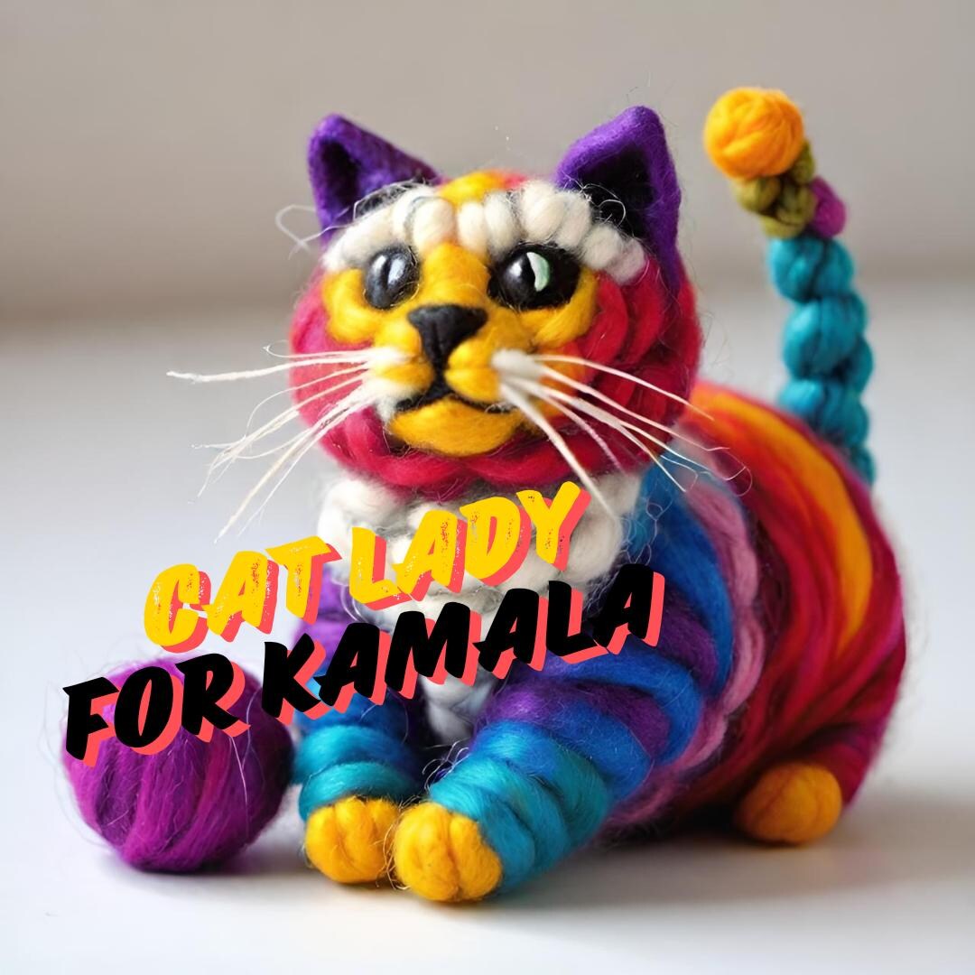 Cat Lady for Kamala Harris Colorful Vinyl Kiss-cut Stickers - Etsy