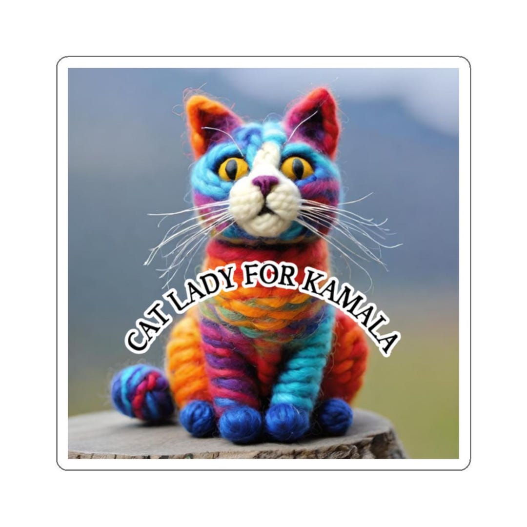 Cat Lady for Kamala Harris Colorful Vinyl Kiss-cut Stickers - Etsy