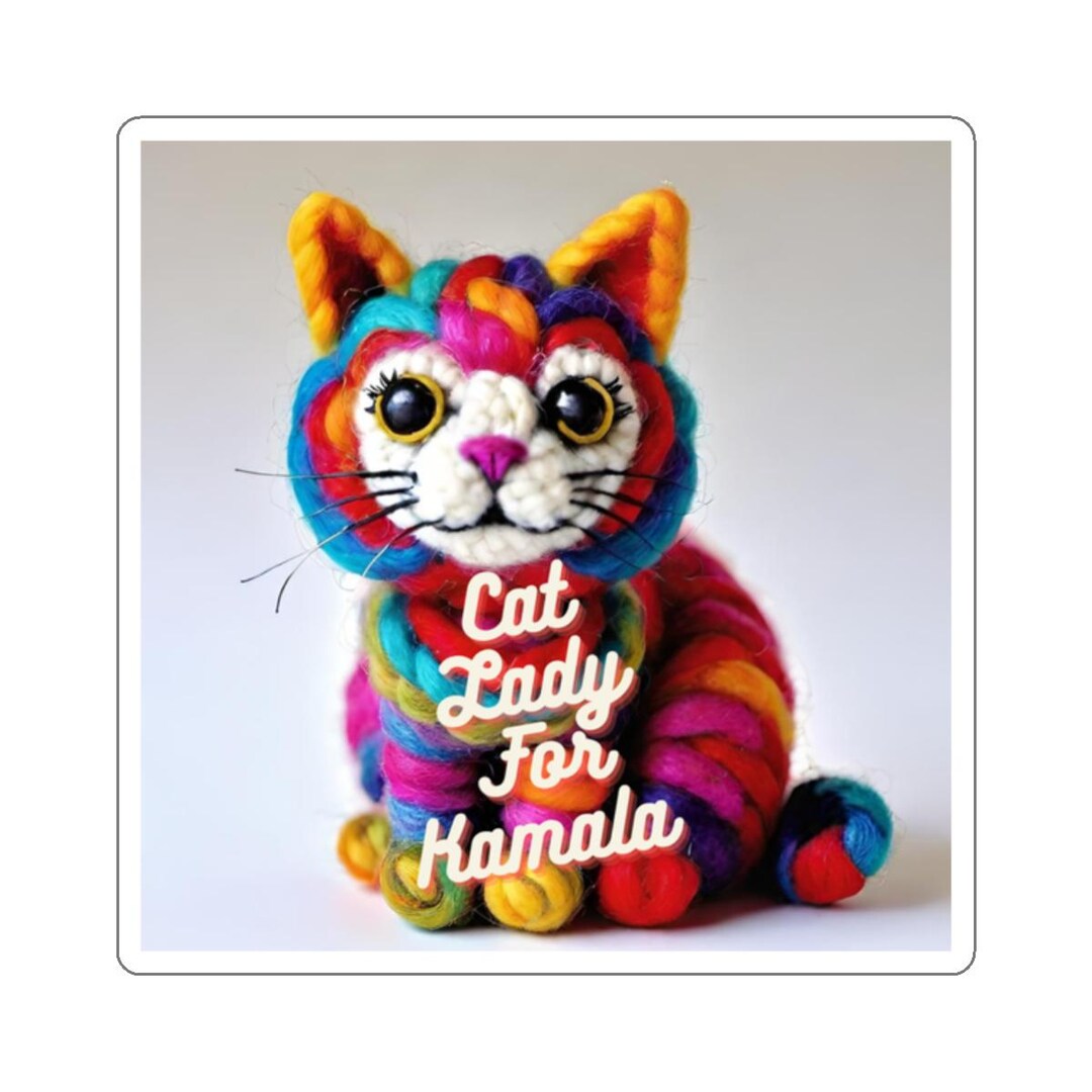 Cat Lady for Kamala Harris Colorful Vinyl Kiss-cut Stickers - Etsy