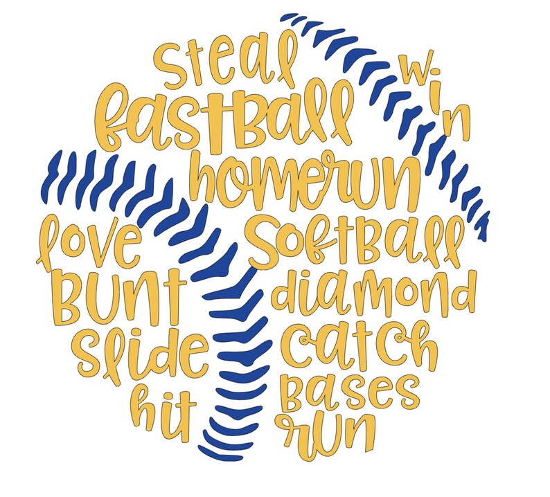 Softball Word Design - Etsy
