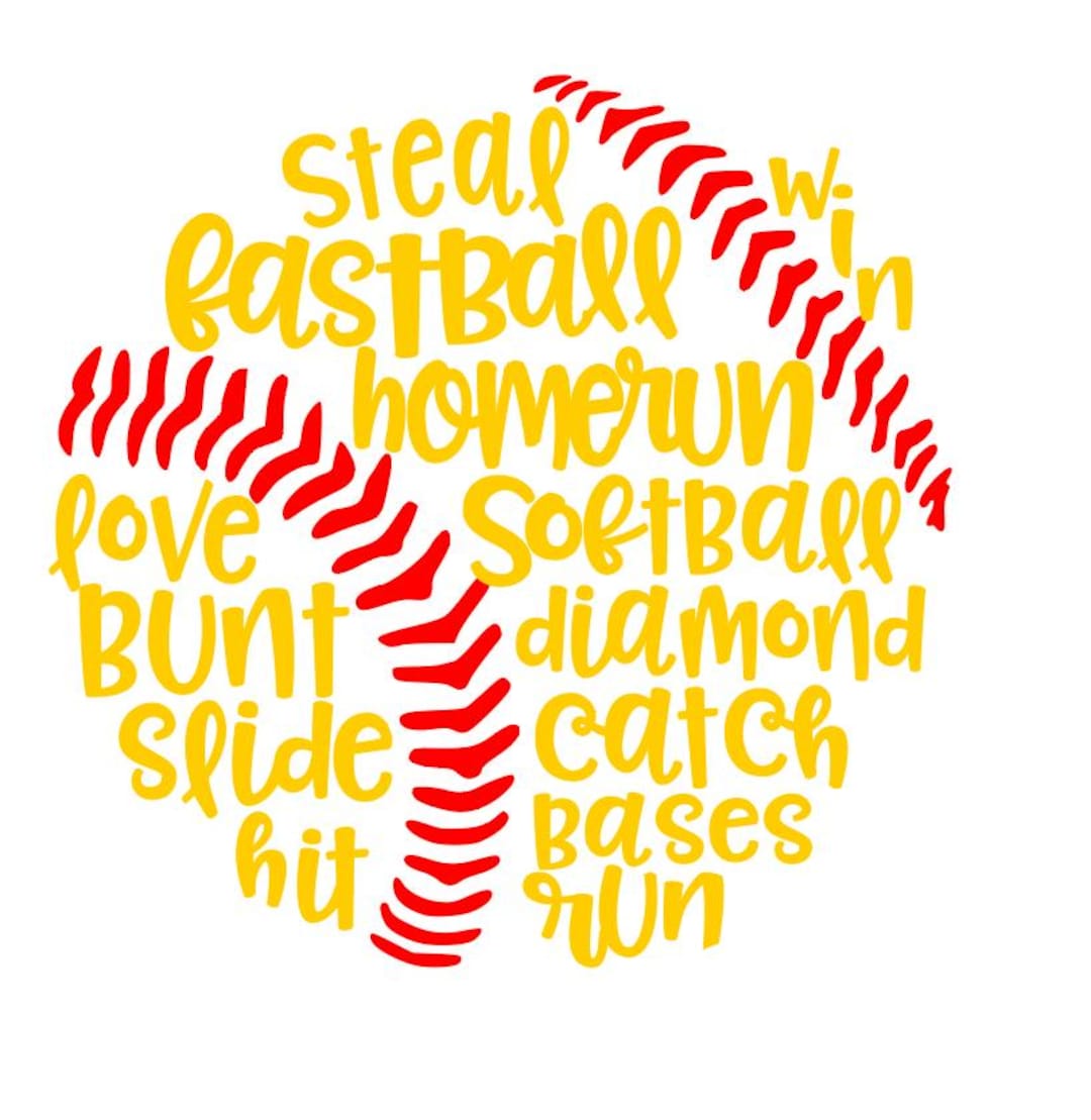 Softball Word Design - Etsy