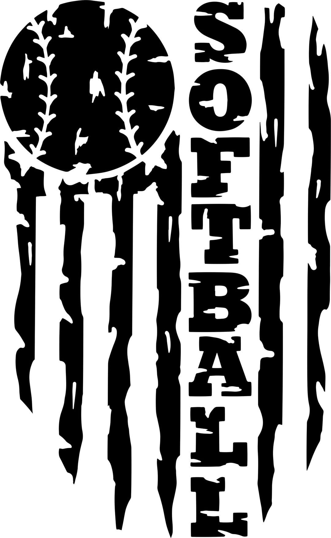 Softball Flag SVG - Etsy