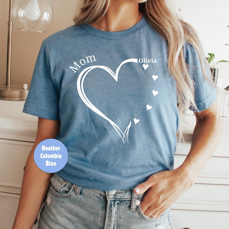 Custom Mom Shirt, Mom Heart Shirt, Custom Grandma Shirt,mother's Day ...