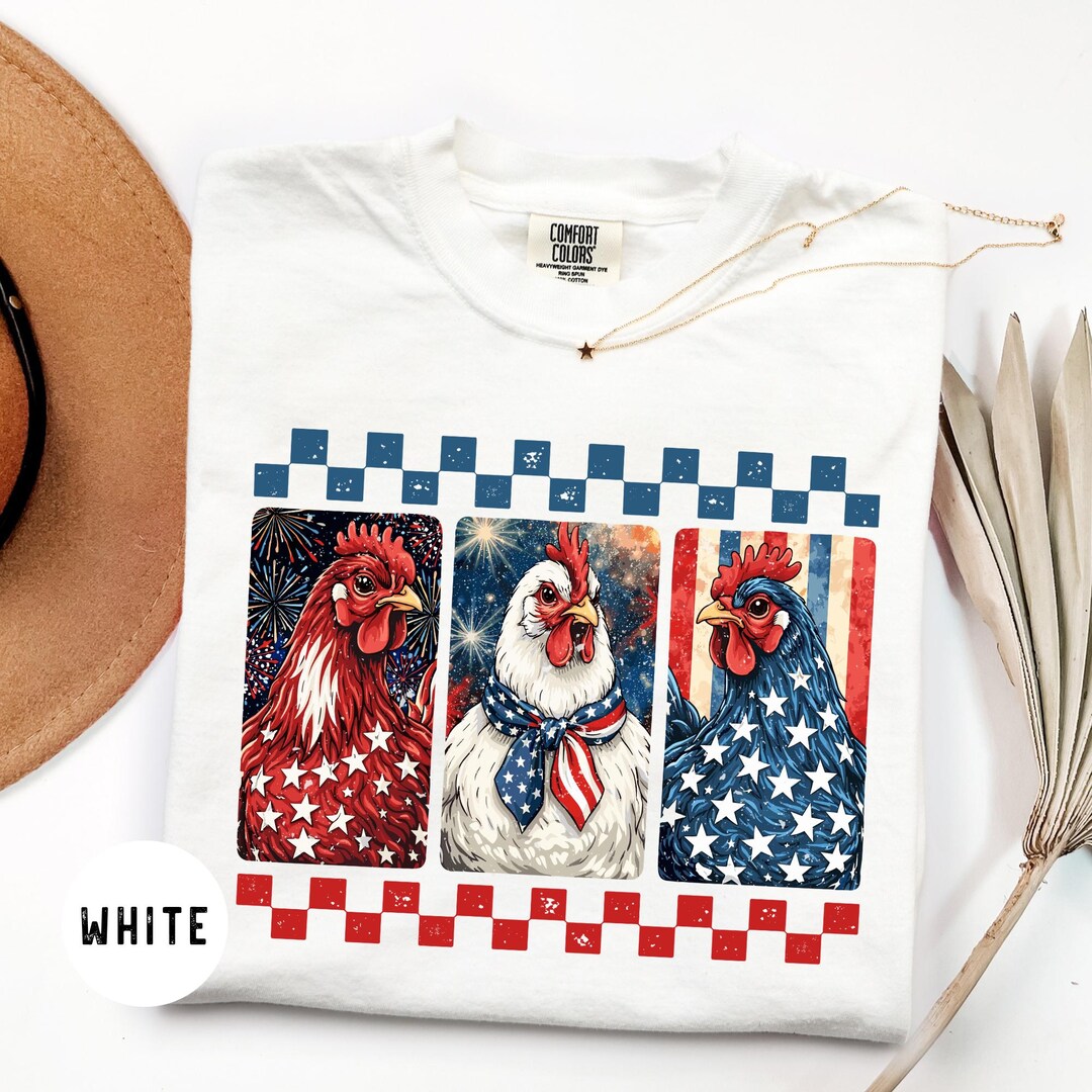Comfort Colors® Funny 4th of July T-shirt, Chicken T-shirt ...