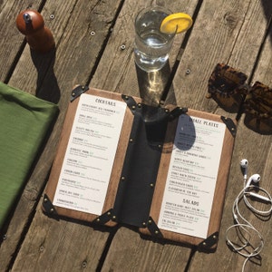 Wood Menu Book With Photo Corners - Etsy