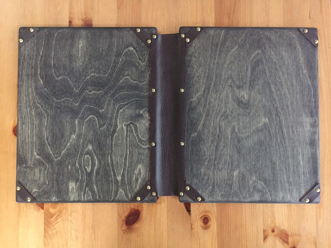 Wood Menu Book With Photo Corners - Etsy