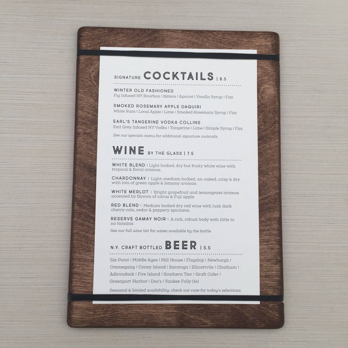 Menu Board With Rubber Bands - Etsy
