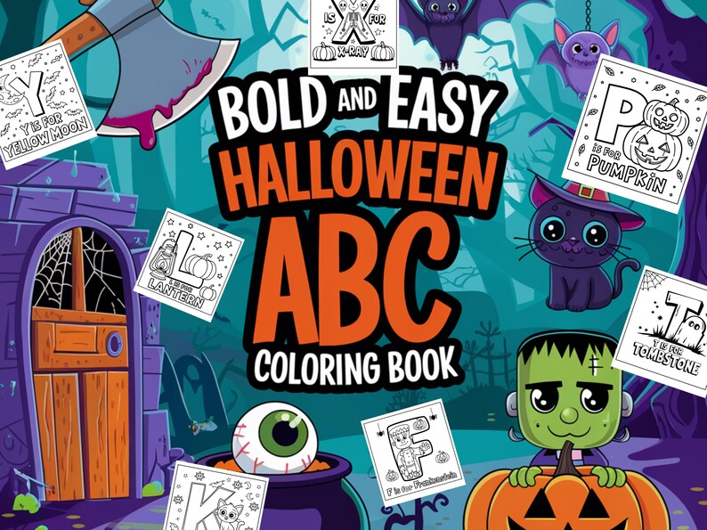 Halloween ABC Alphabet Coloring Pages: Spooky Fun for Kids With ...