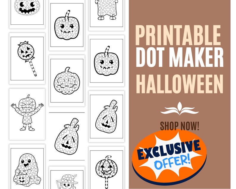 Halloween Dot Marker Coloring Pages Printable | Spooky and Fun Designs ...