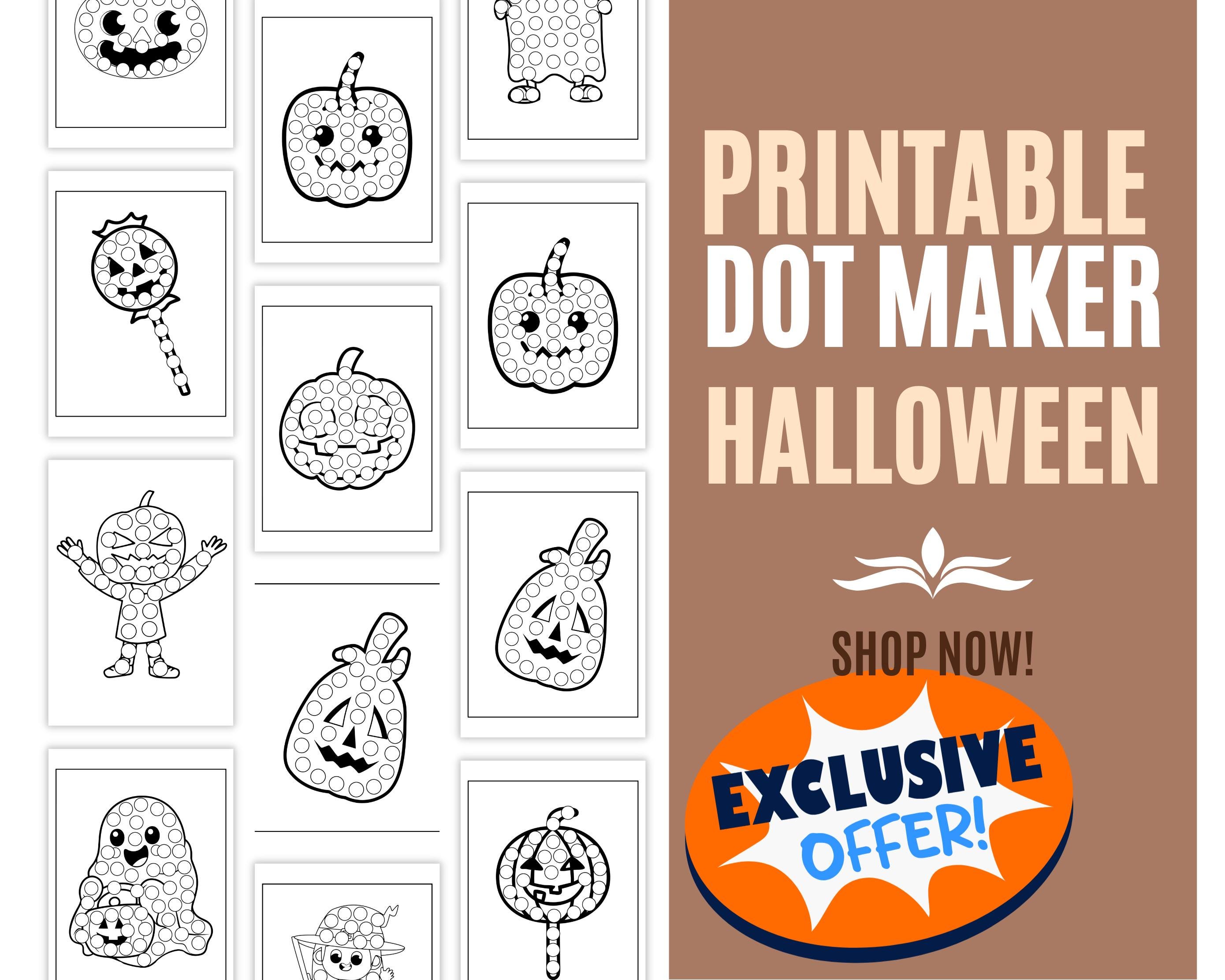 Halloween Dot Marker Coloring Pages | Spooky Kids Activity (PDF & JPG ...