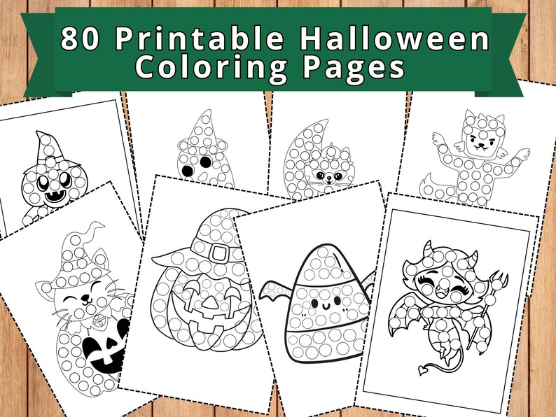 Halloween Dot Marker Coloring Pages Printable | Spooky and Fun Designs ...