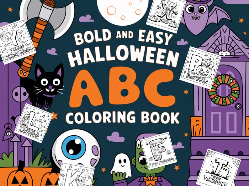 Halloween ABC Alphabet Coloring Pages: Spooky Fun for Kids With ...