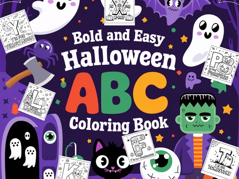 Halloween ABC Alphabet Coloring Pages: Spooky Fun for Kids With ...