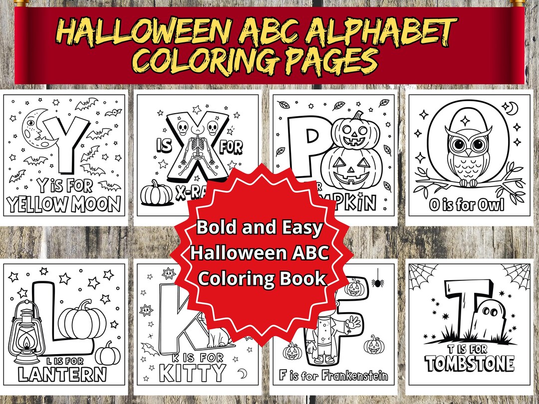 Halloween ABC Alphabet Coloring Pages: Spooky Fun for Kids With ...