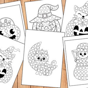 Halloween Dot Marker Coloring Pages Printable | Spooky and Fun Designs ...
