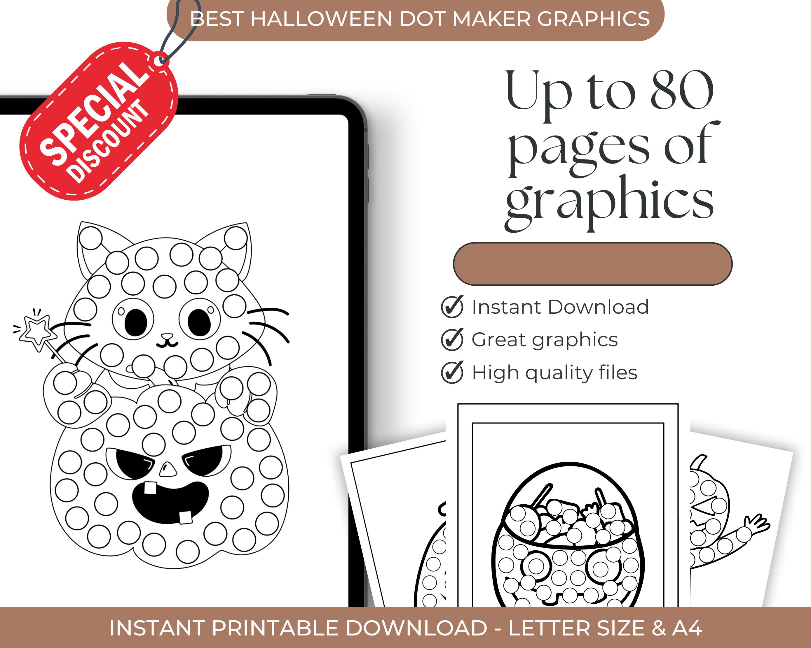 Halloween Dot Marker Coloring Pages Printable | Spooky and Fun Designs ...