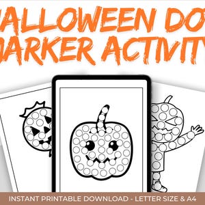 Halloween Dot Marker Coloring Pages | Spooky Kids Activity (PDF & JPG ...