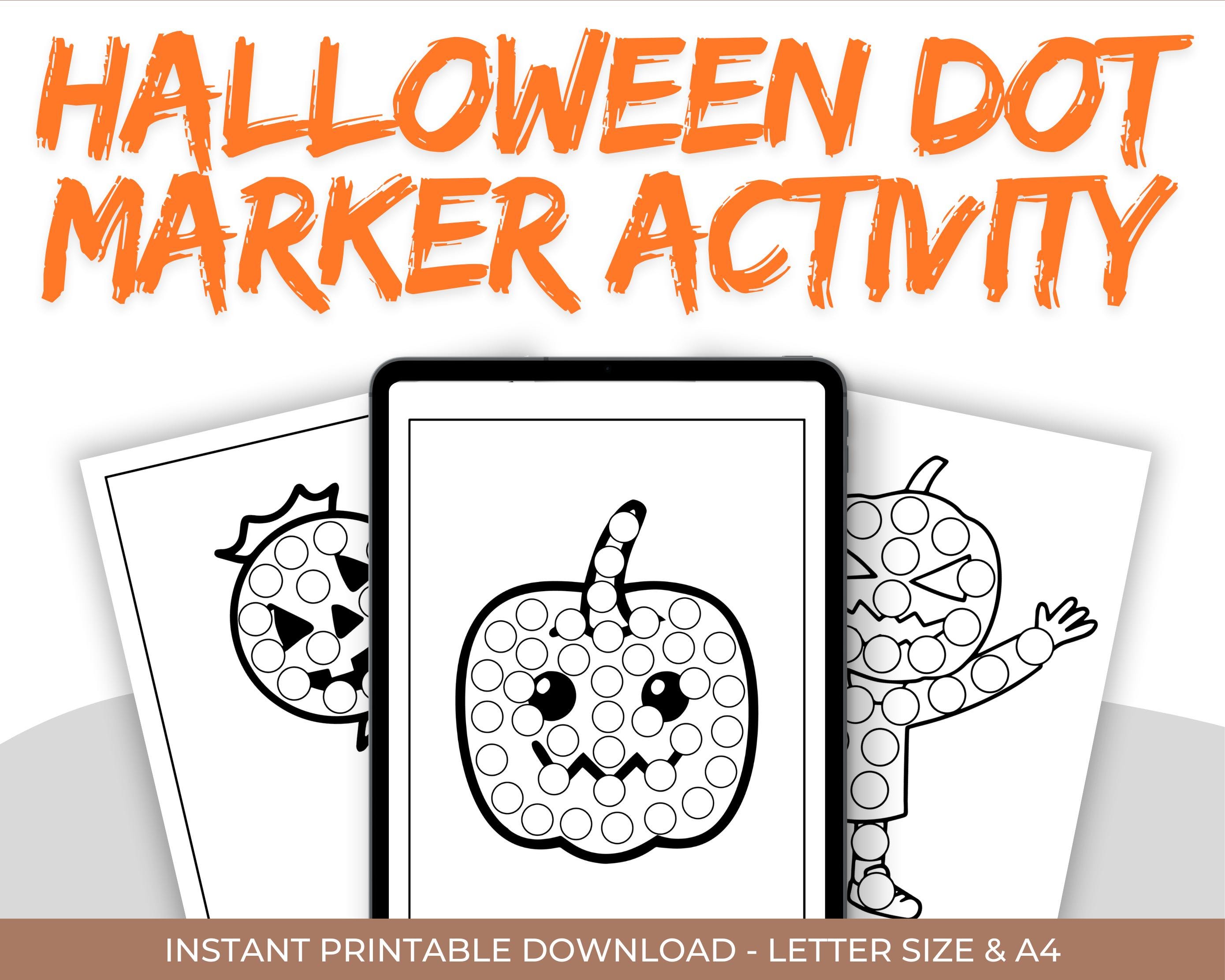Halloween Dot Marker Coloring Pages Printable | Spooky and Fun Designs ...