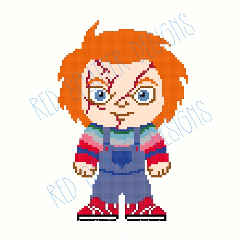 Chucky, Horror - Cross Stitch Pattern Digital. Chibi, Child's Play ...