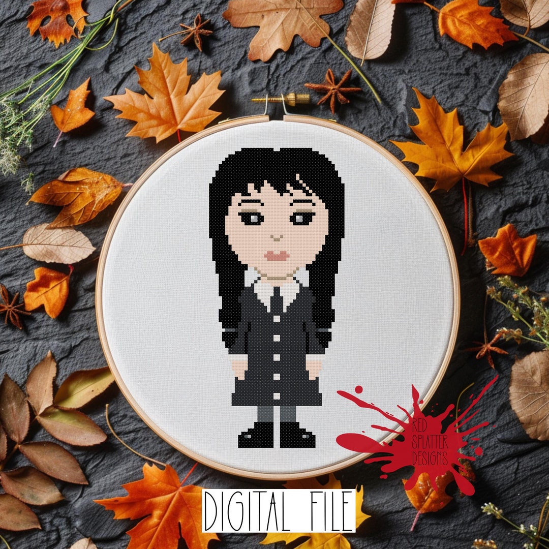 Wednesday Addams, Addams Family - Cross Stitch Pattern Digital, Horror ...