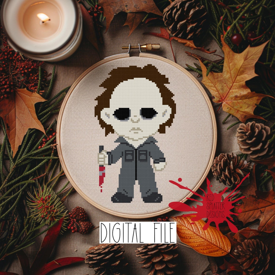 Michael Myers Chibi Cross Stitch Digital Pattern. Horror, Halloween ...