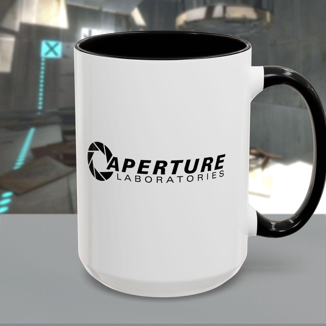 Aperture Labs Portal Mug (black Logo) - Ceramic Gamer Science Fictional ...