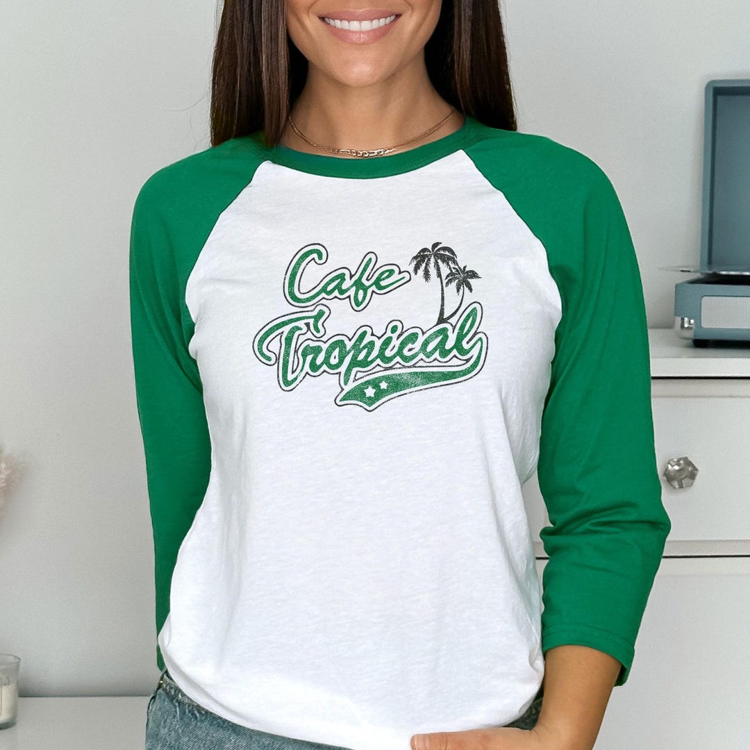 Schitt's Creek Cafe Tropical Baseball Tee - Unisex Raglan Sleeve Shirt ...