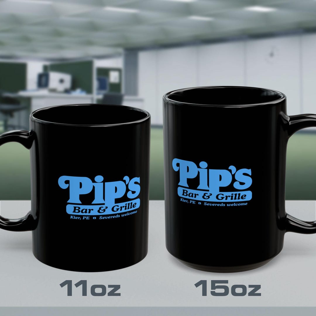 Severance Pip's Bar & Grill Black Mug - Ceramic Lumon Collectible ...